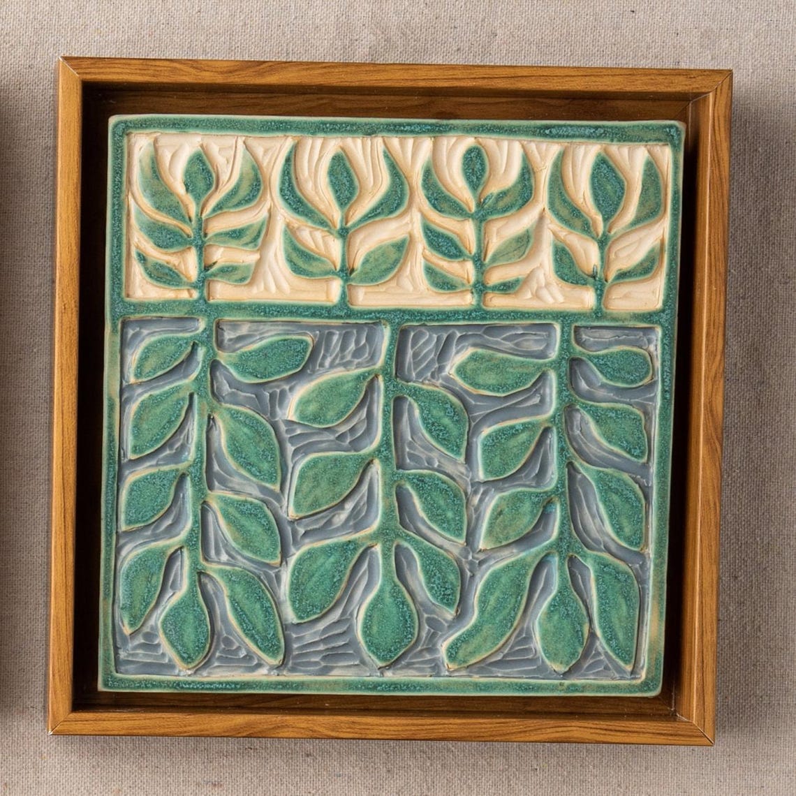 Ceramic Wall Sculpture, Handmade Tile Framed: Passages Series - Sprout ...