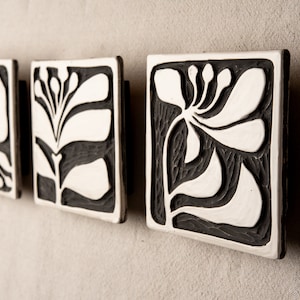 Tile Wall Art (one- Choose From 3 Patterns), Mounted Wall Art - Black ...
