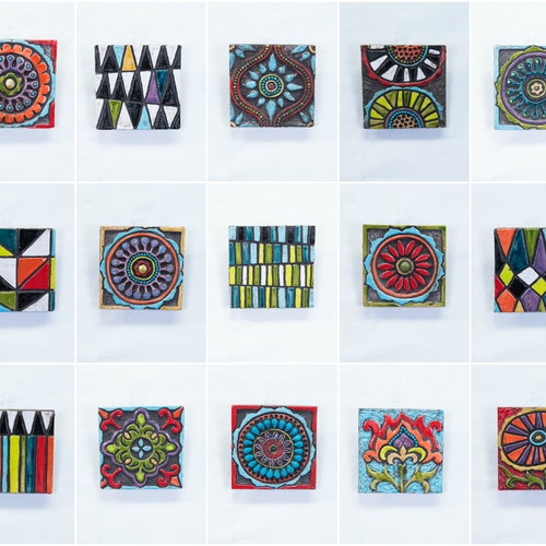 Handmade Tile Framed one Choose From 16 Patterns Ceramic - Etsy