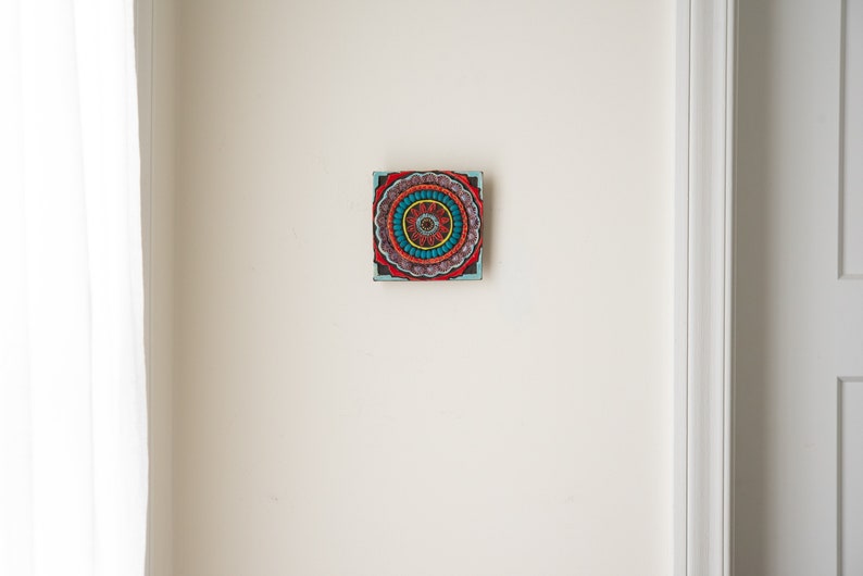Handmade Ceramic and Mosaic Tile Mounted Square Wall Art READY | Etsy