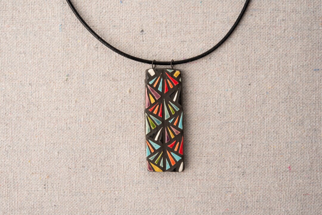 Colorful Pendant Necklace for Women, MADE to ORDER, Ceramic Tile on ...