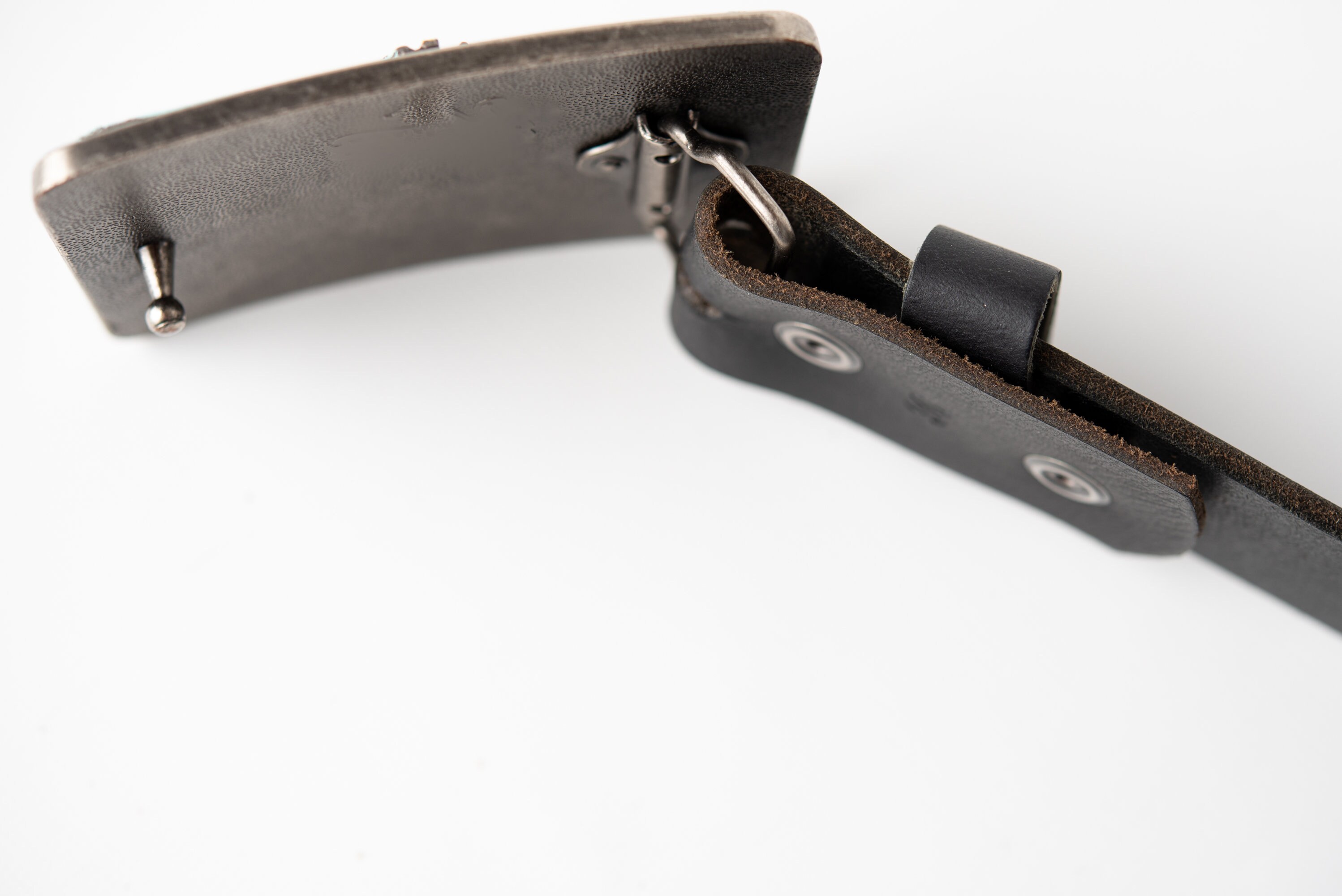 Leather Snap Belt BLACK Leather Belt Strap for Buckle 1.5 | Etsy