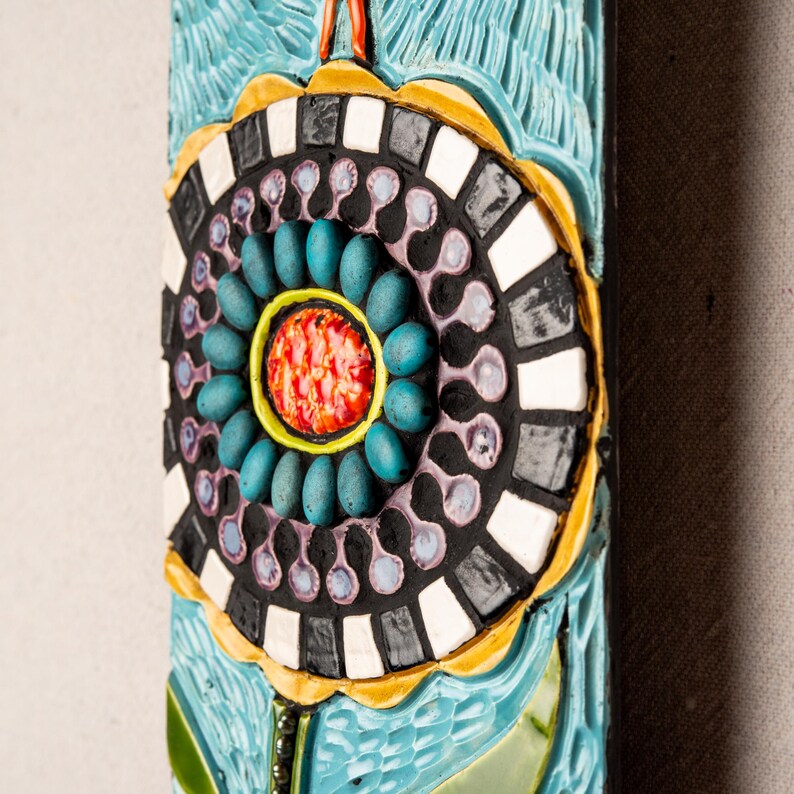 Mosaic Wall Art Pair, Ceramic Tile Art, Bird & Floral Decor - Etsy