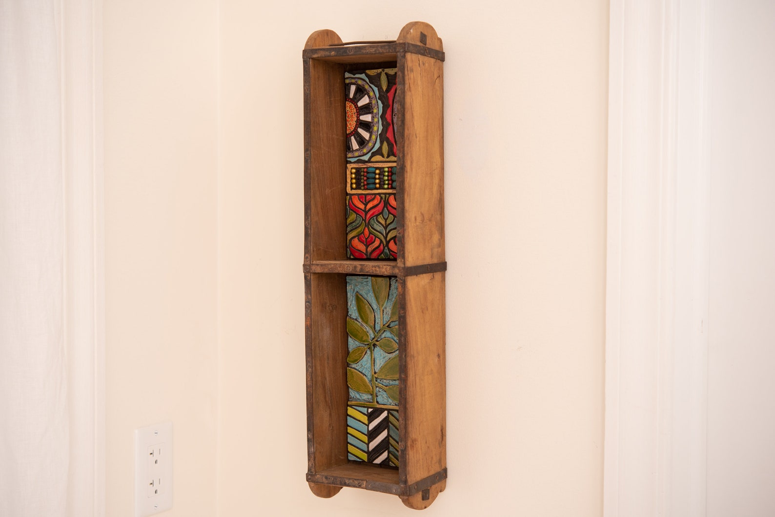 Mosaic Art Shelf – Vintage Indian Brick Mold, Semiprecious Stones (MADE ...