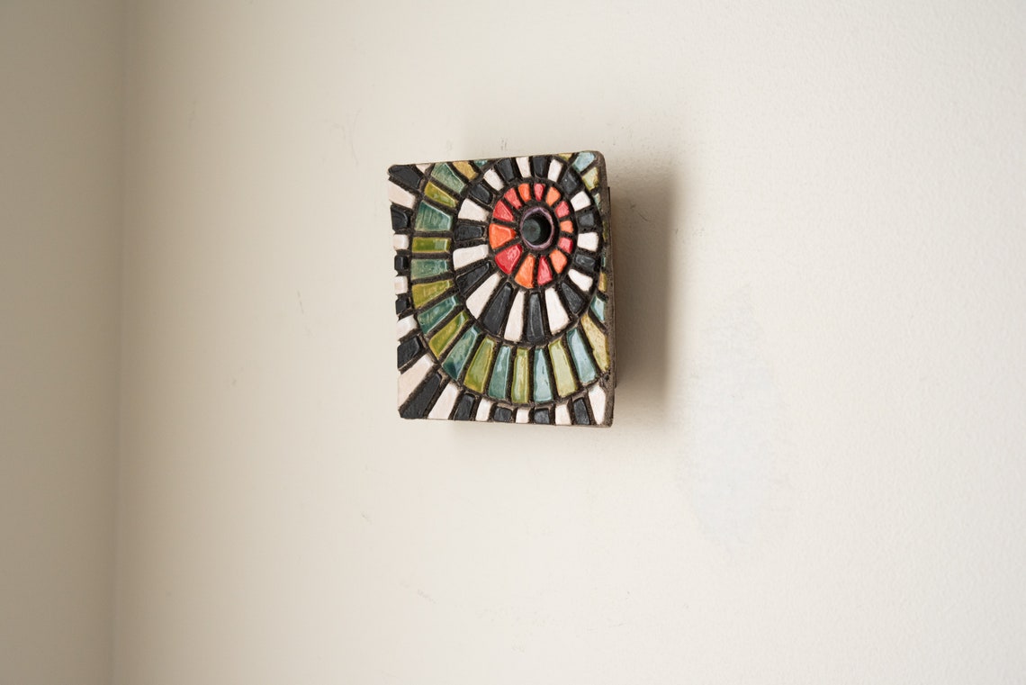 Handmade Ceramic and Mosaic Tile Mounted Square Wall Art MADE - Etsy