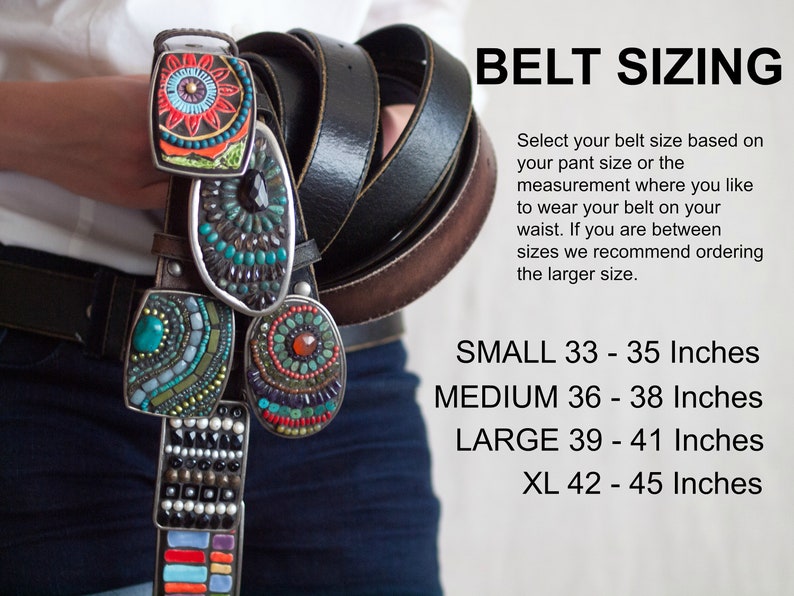 Colorful Belt Buckle With Leather Belt Mosaic Belt Buckle - Etsy