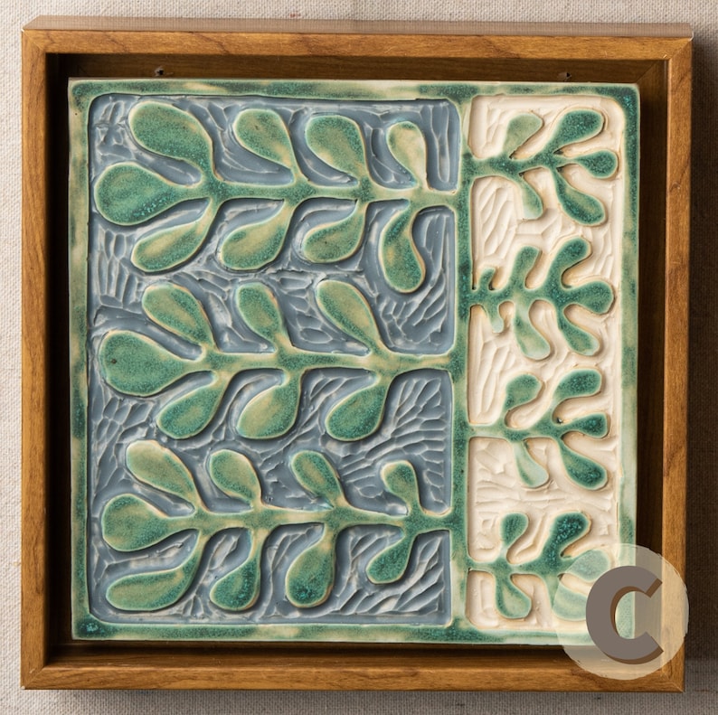 Ceramic Wall Sculpture (one - Choose From Four) Handmade Tiles Framed ...