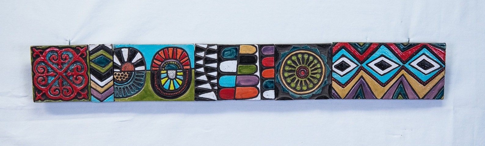 Global Folk Stick (one - Choose From 4 Patterns) Handmade Tile Wall Art ...