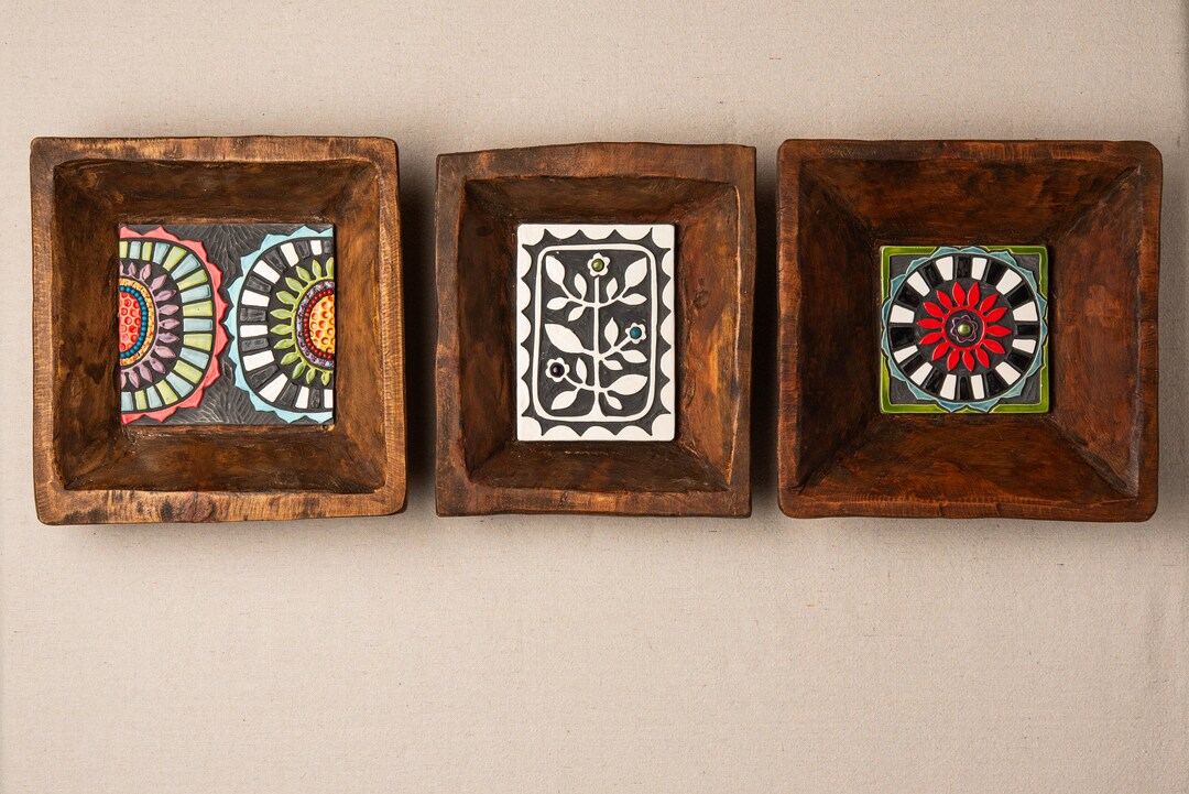 Ceramic Wall Art - Farmhouse 12" Framed (one - Choose From 3) Handmade ...