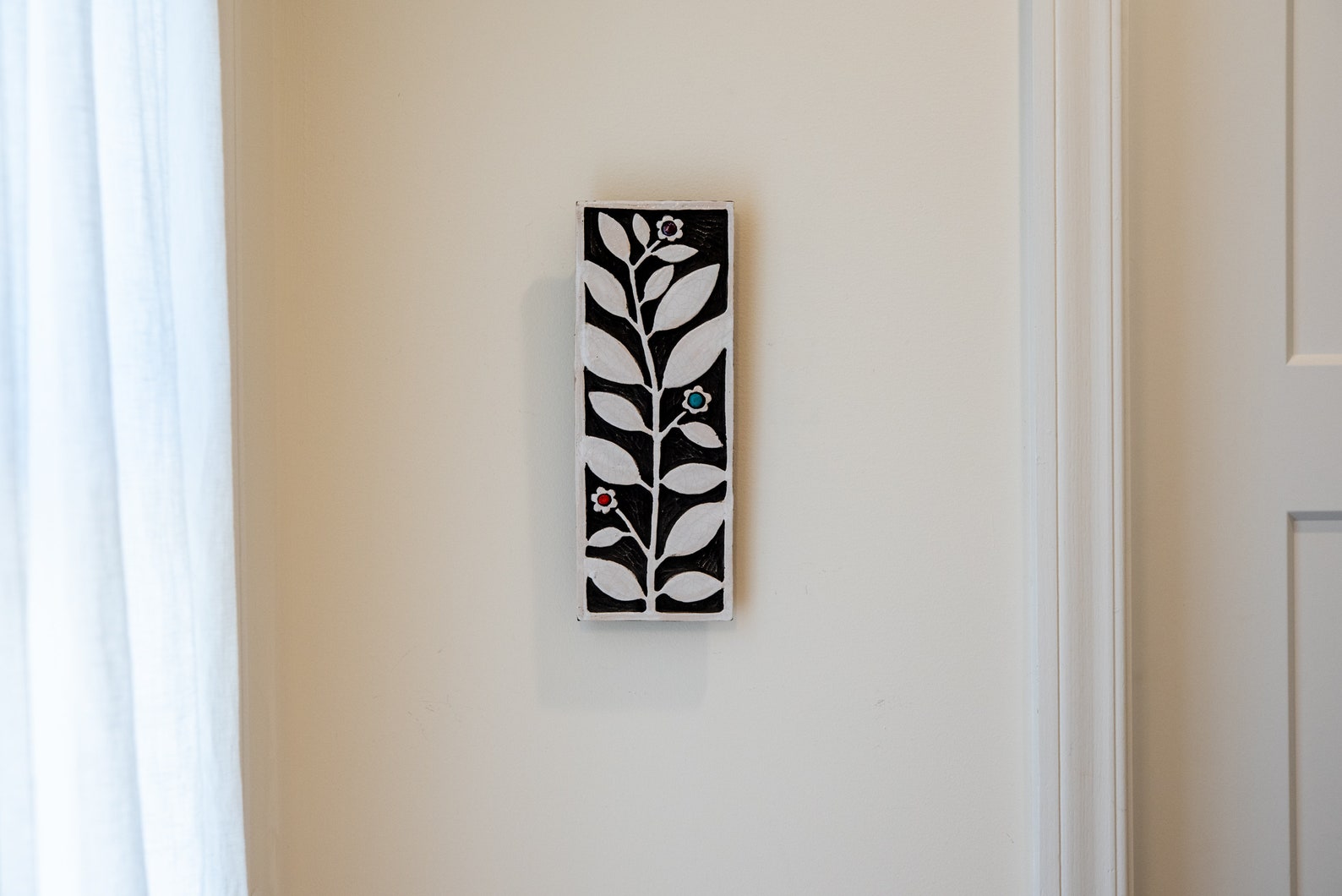 Cosmos Vertical Wall Art Black and White Handmade Ceramic - Etsy
