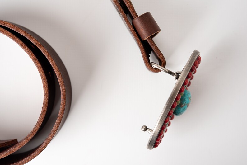 Boho Belt Buckle Ceramic Tile and Coral, Statement Belt Buckle, MADE to ...