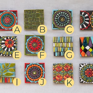 Bright Wall Art Tiles (one - Choose From 12 Patterns) Mounted Tile Wall ...