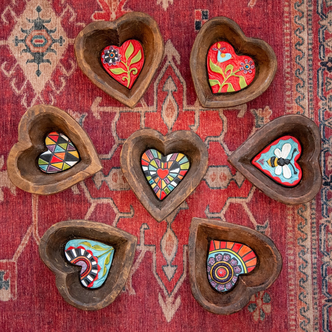 Handmade Heart Tile Framed (one - Choose From 11 Patterns) Ceramic Wall ...