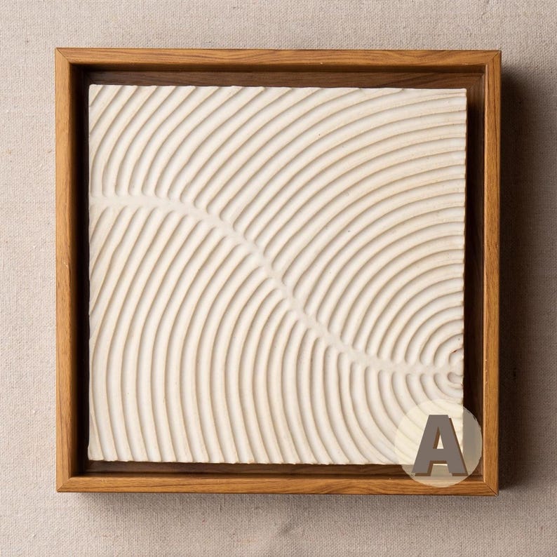 Ceramic Wall Sculpture (one - Choose From Four) Handmade Tiles Framed ...