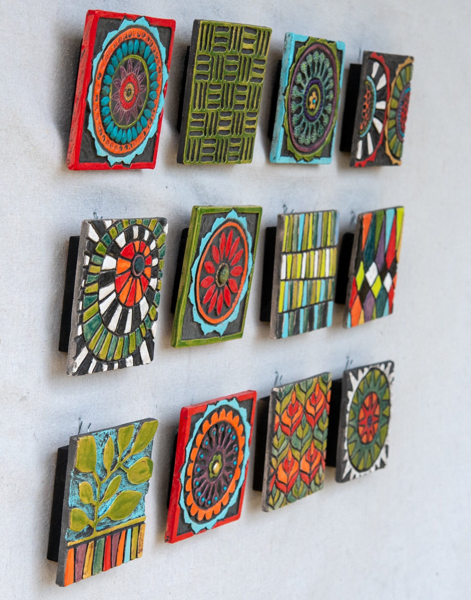 Bright Wall Art Tiles (one - Choose From 12 Patterns) Mounted Tile Wall ...