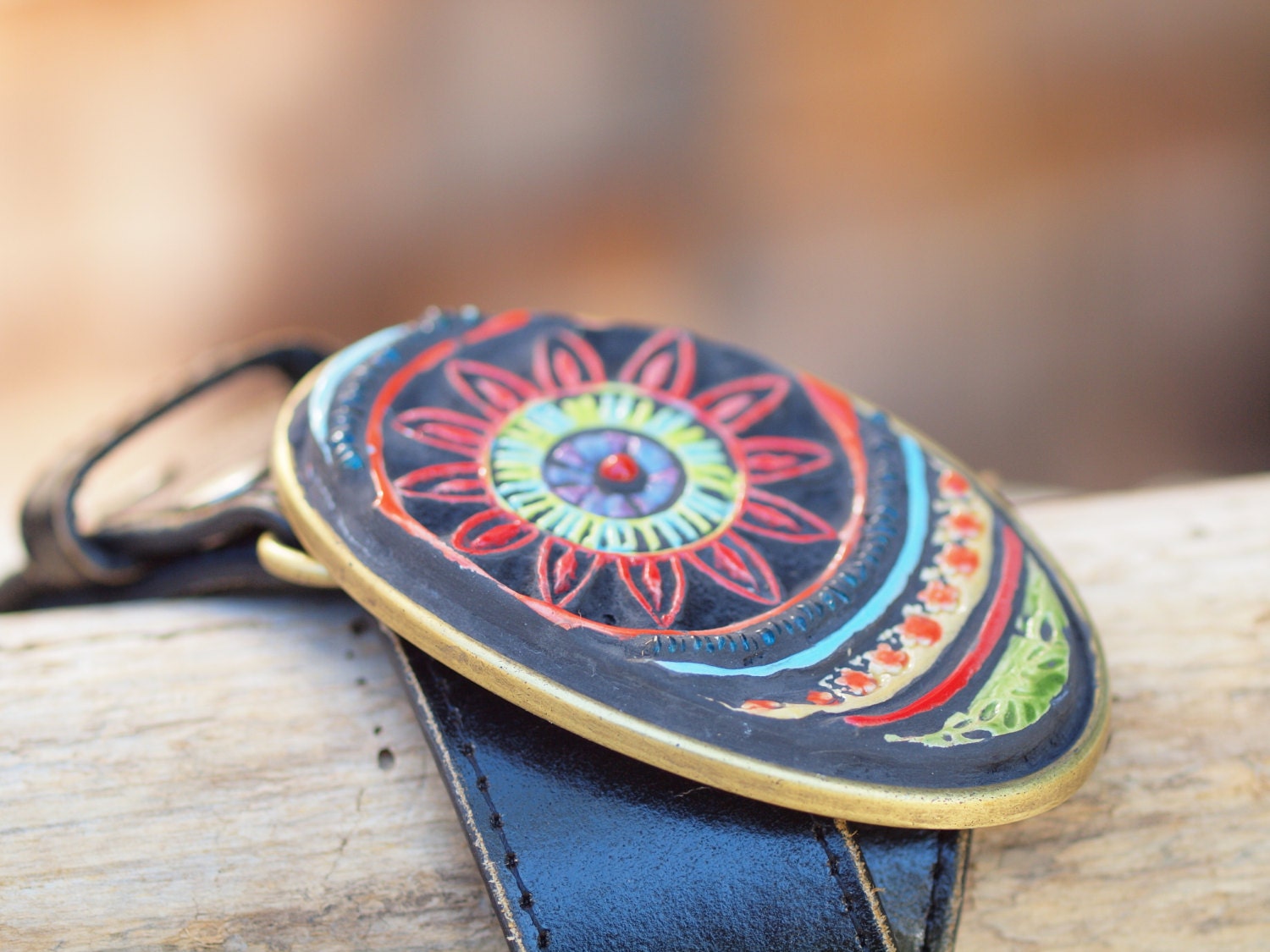 Boho Belt Buckle Ceramic Tile and Coral, Statement Belt Buckle, MADE to ...