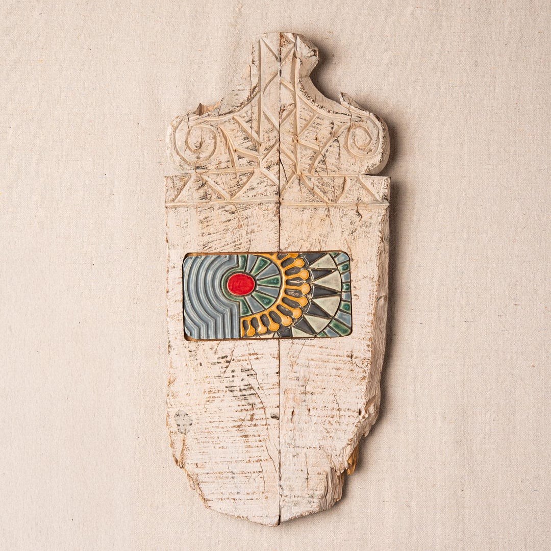 Vintage Indian Door Crest With Handmade Ceramic Tile - Etsy