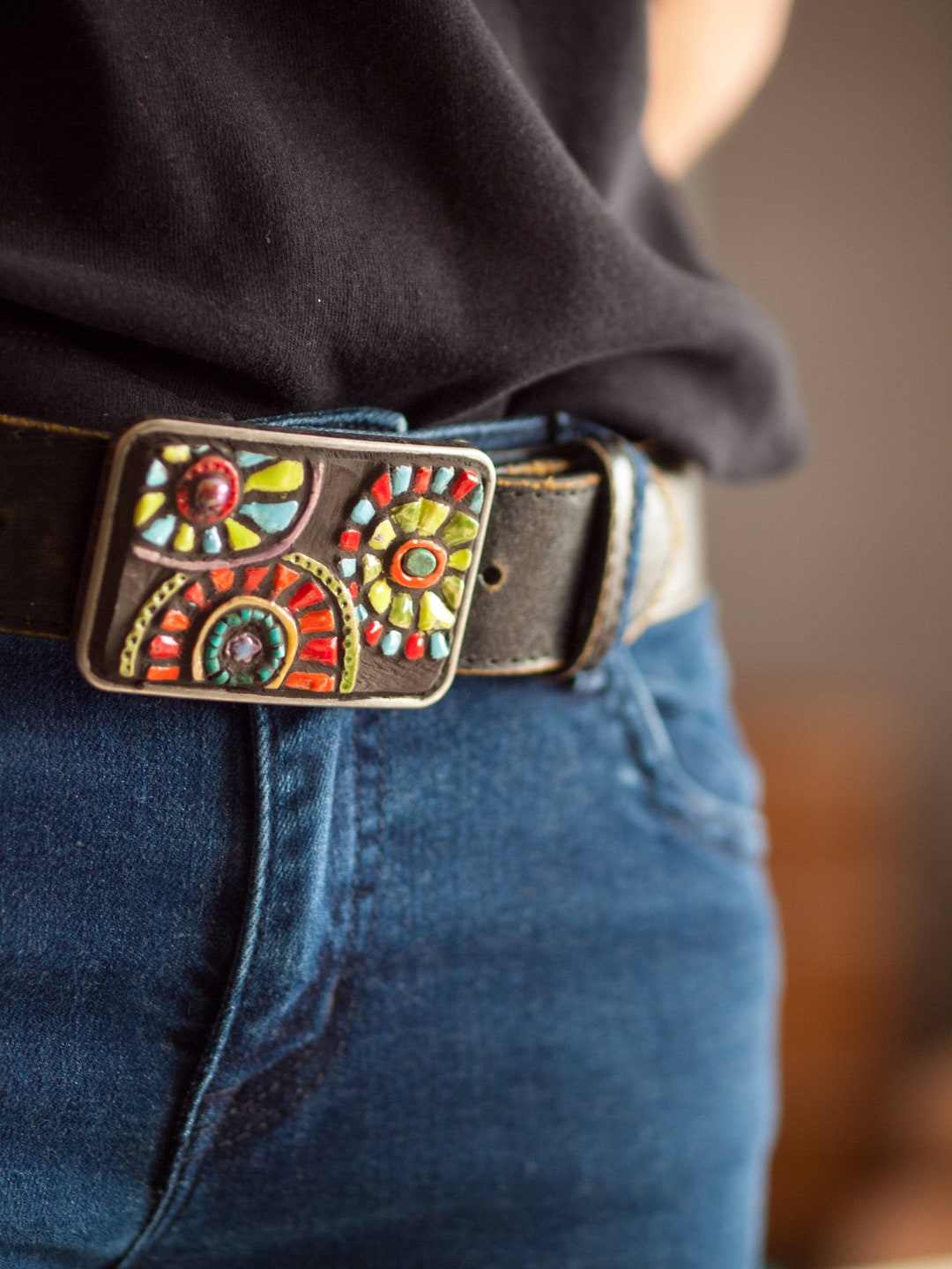 Mid Century Modern Inspired Belt Buckle With Optional Leather Belt ...