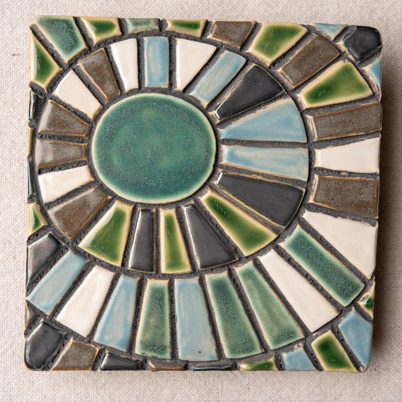 Hand Carved Ceramic Wall Art Tiles: Geometric Stoneware (MADE to ORDER ...