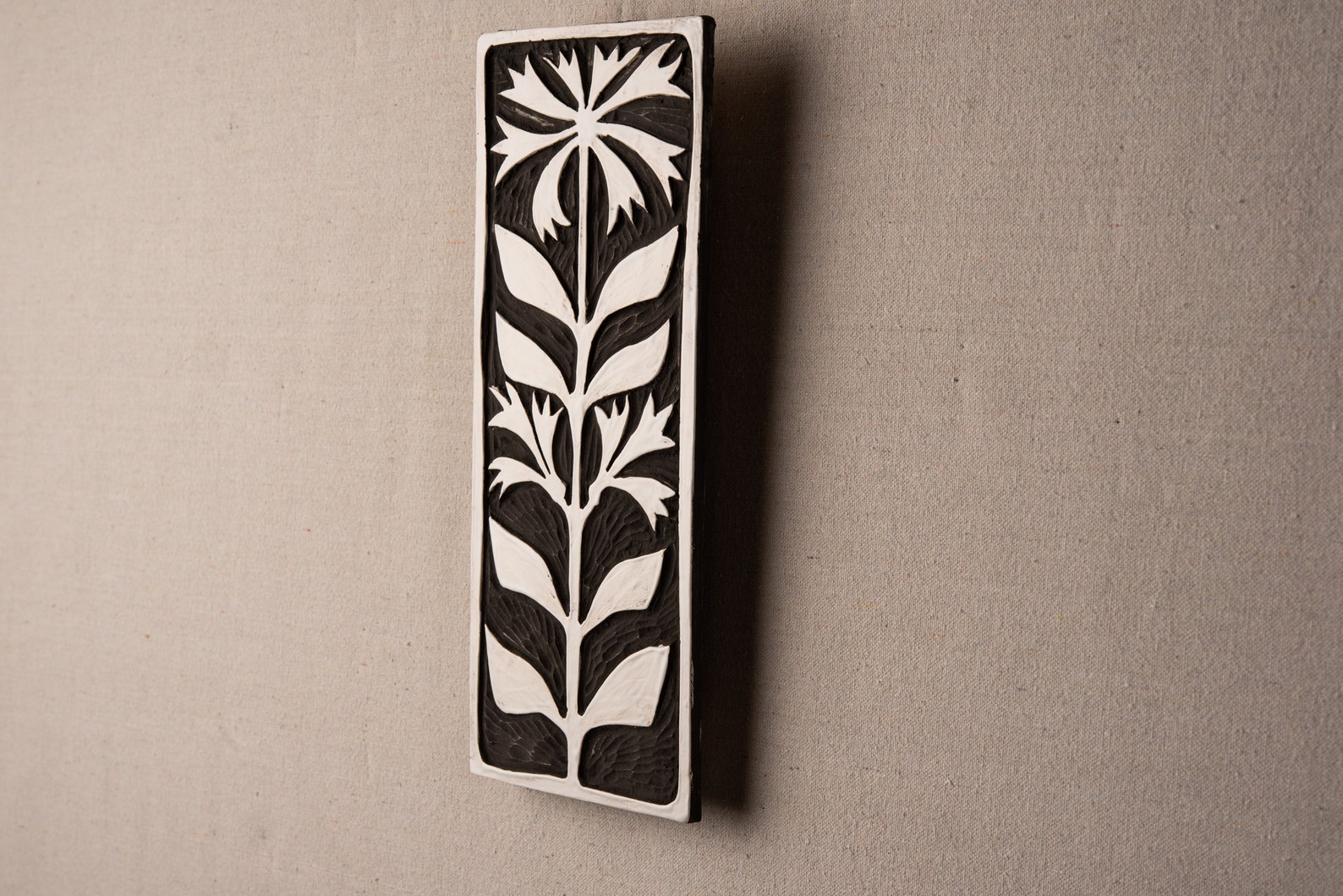 Cosmos Vertical Wall Art, Black and White, Handmade Ceramic Tile ...