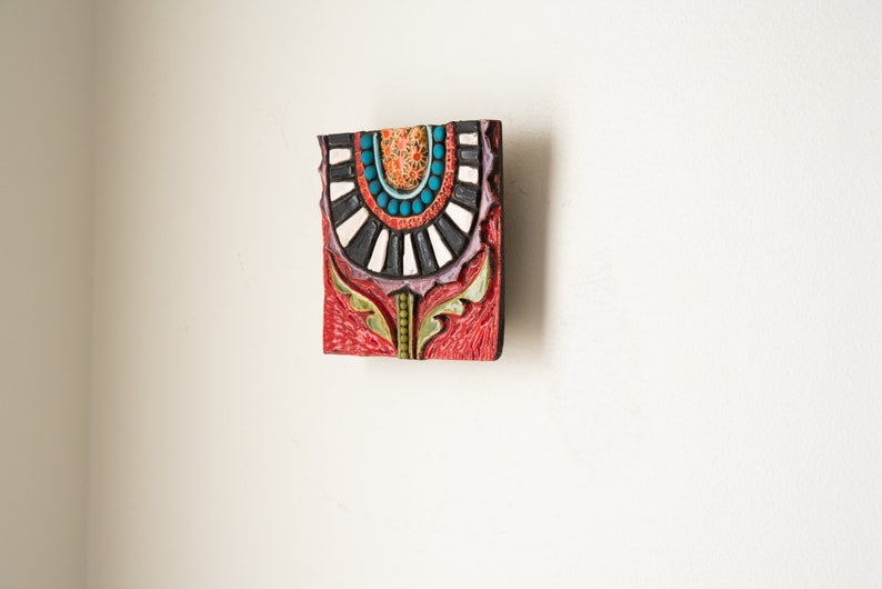 Handmade Ceramic and Mosaic Tile Mounted Square Wall Art MADE to ORDER ...