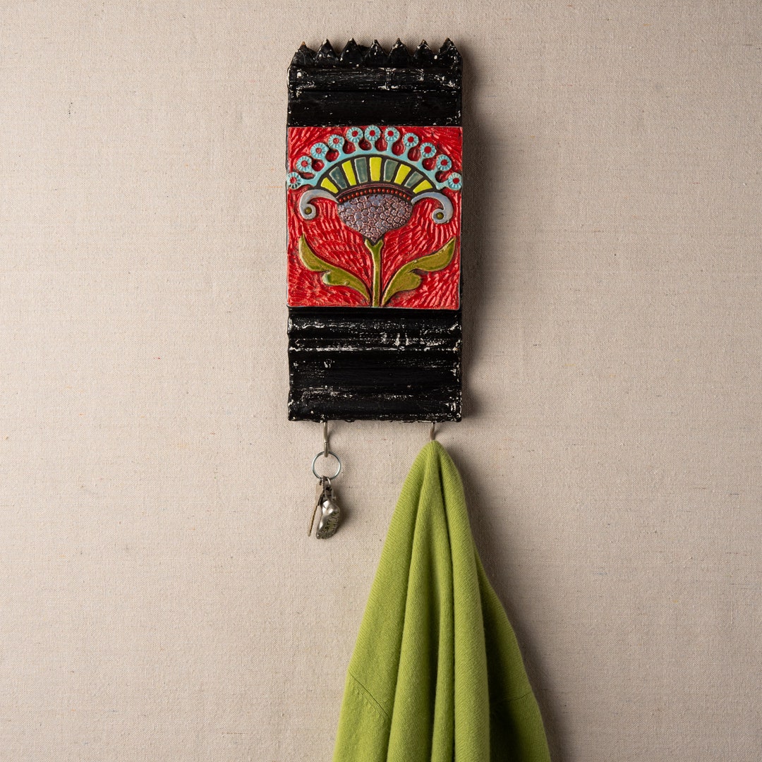 Key Hanger With Ceramic and Mosaic Tile, READY to SHIP Blossom Queen - Etsy