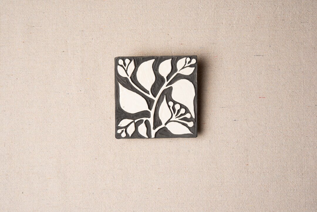 Ceramic Mounted Square Tile Wall Art (MADE to ORDER) Pachysandra - Etsy