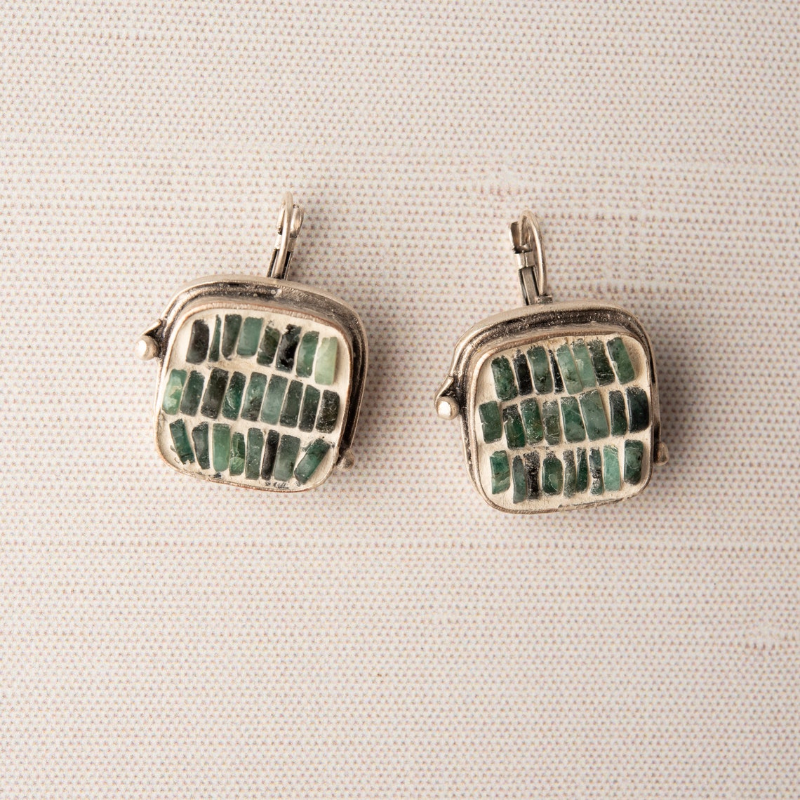 Earrings: Sakota Emerald Mosaic Earrings (MADE to ORDER) - Etsy