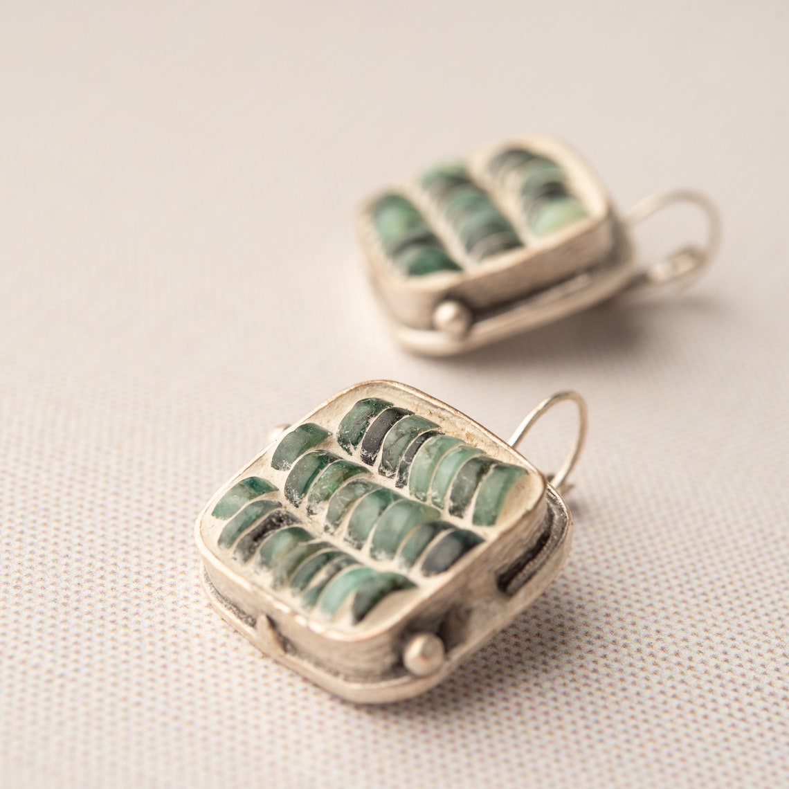 Earrings: Sakota Emerald Mosaic Earrings (MADE to ORDER) - Etsy