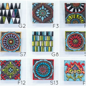 Global Folk Tile (one- Choose From 15 Patterns) Handmade Tile Wall Art ...
