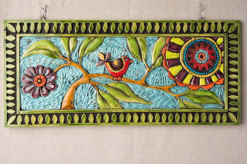 Horizontal Ceramic Garden Plaque, Outdoor Wall Art (MADE to ORDER) - Etsy