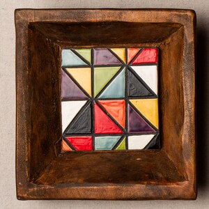 Ceramic Wall Art Set of 4 - Handmade Framed Tiles MADE to ORDER ...