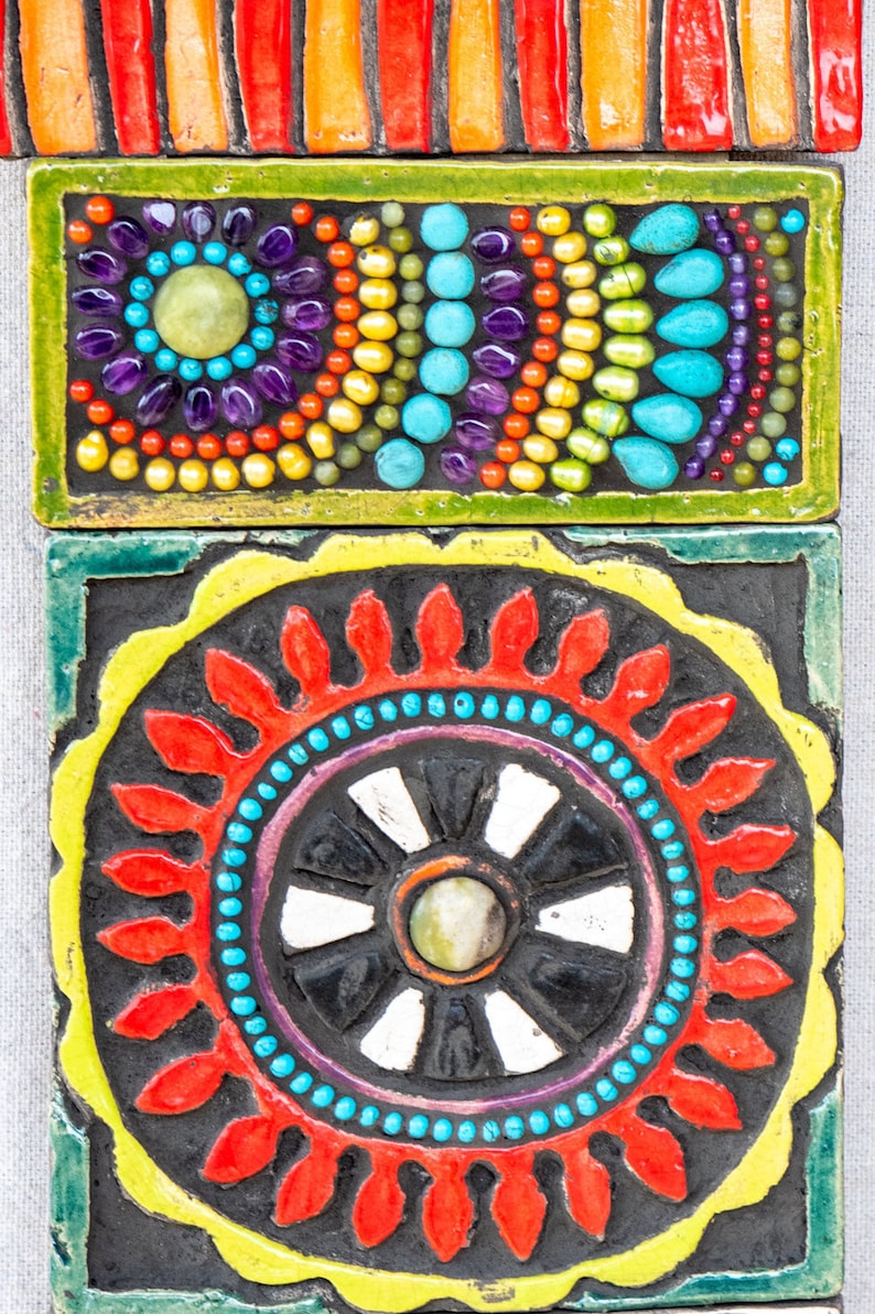 Large Ceramic Wall Art (choose From 4 Patterns) - Global Folk Sticks ...