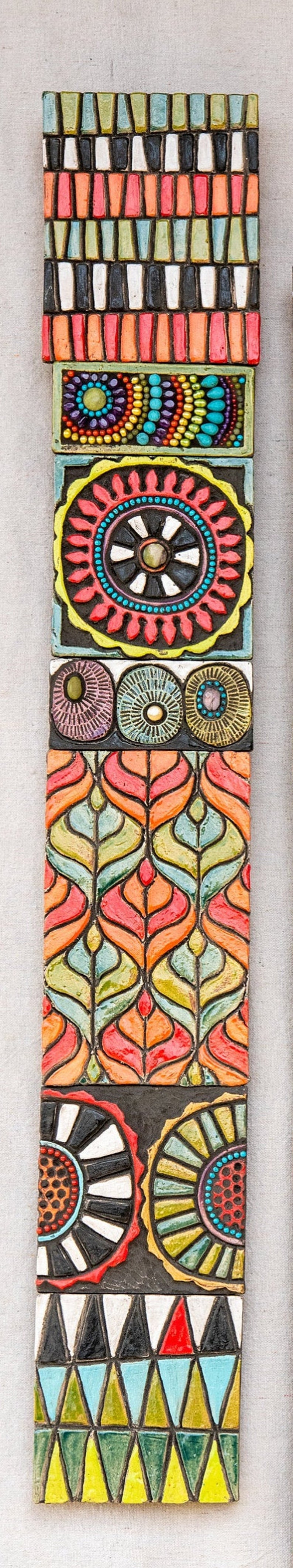 Large Ceramic Wall Art (choose From 4 Patterns) - Global Folk Sticks ...