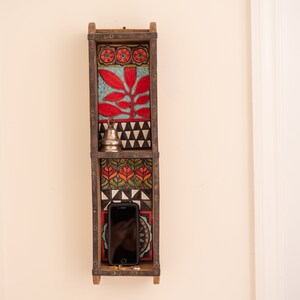 Shelf with Ceramic and Mosaic Art Framed in Vintage Indian | Etsy