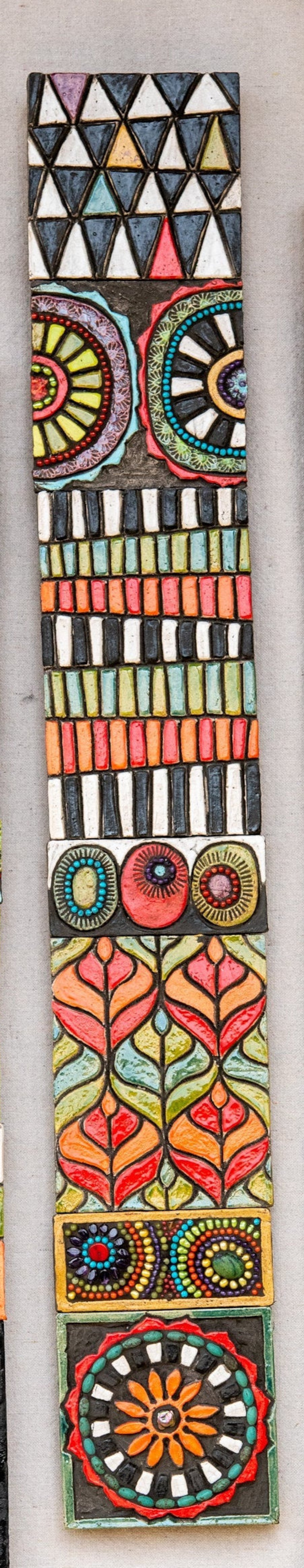 Large Ceramic Wall Art (choose From 4 Patterns) - Global Folk Sticks ...