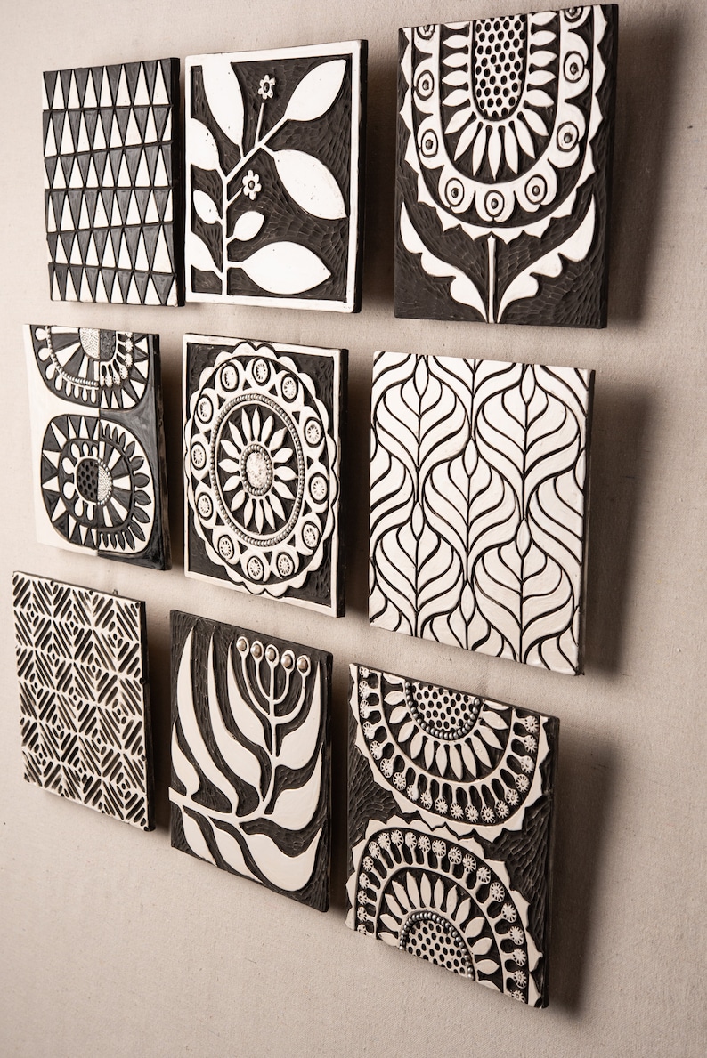 Tile Wall Art (one- Choose From 9 Patterns), 8 Inch Square Mounted Wall ...