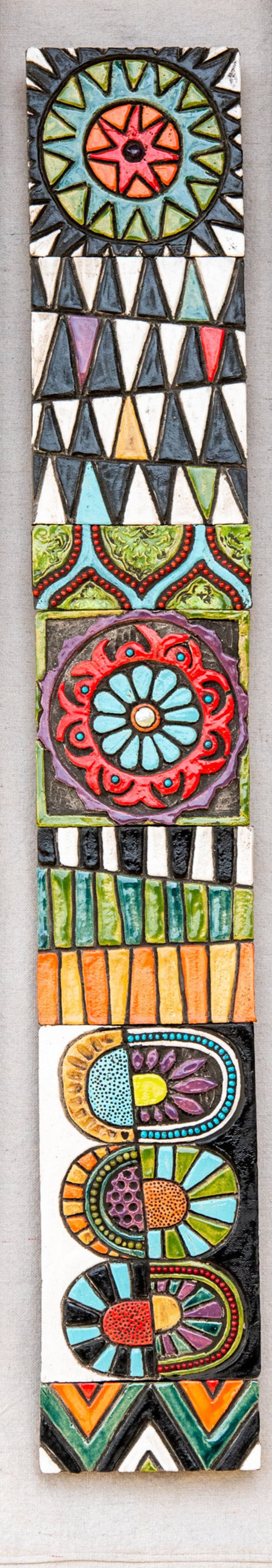 Large Ceramic Wall Art (choose From 4 Patterns) - Global Folk Sticks ...