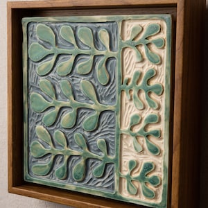 Ceramic Wall Sculpture (one - Choose From Four) Handmade Tiles Framed ...