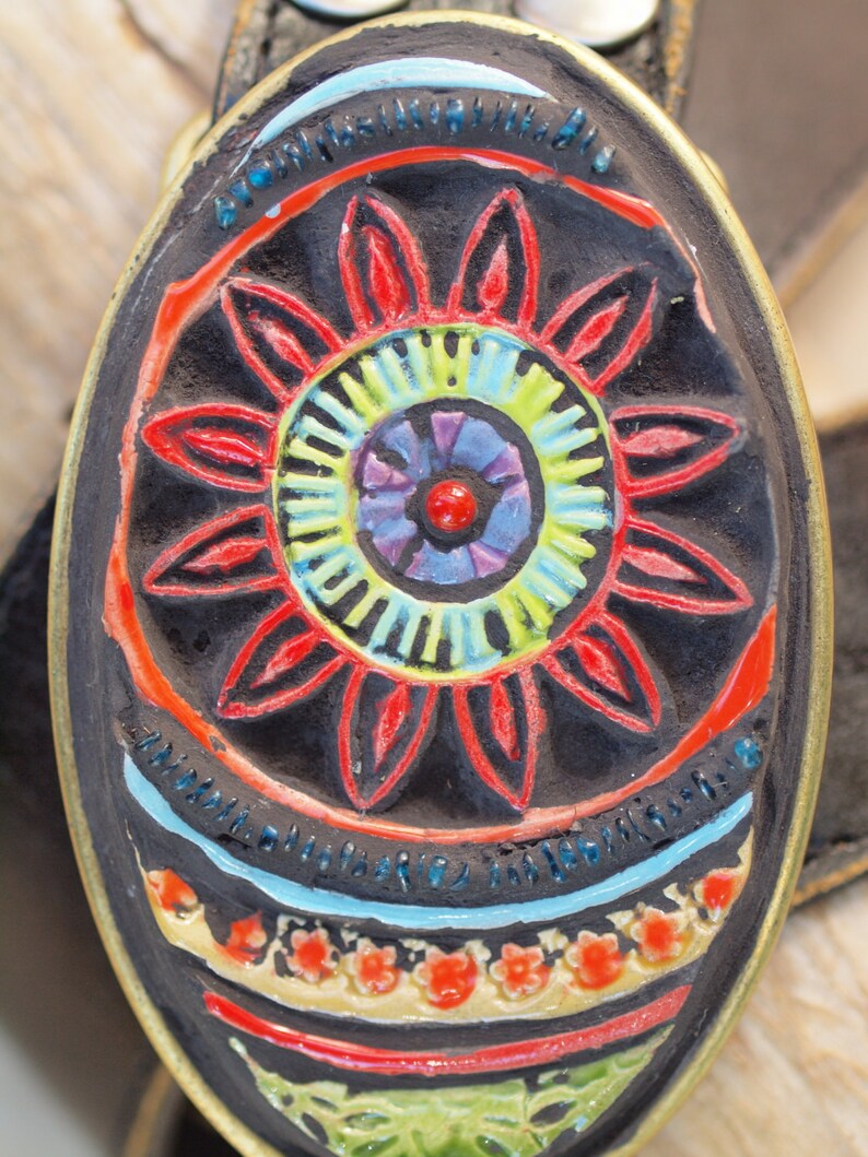 Boho Belt Buckle Ceramic Tile and Coral, Statement Belt Buckle, MADE to ...