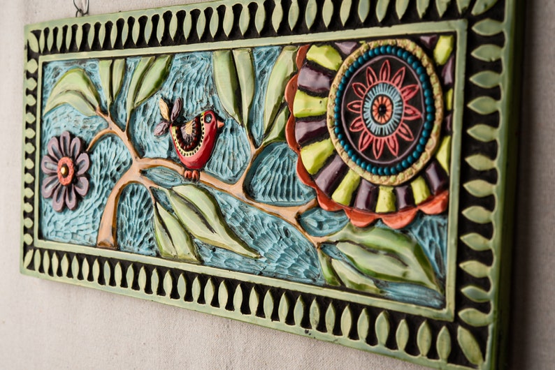 Horizontal Ceramic Garden Plaque, Outdoor Wall Art (MADE to ORDER) - Etsy