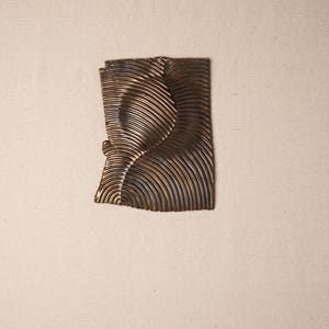 Wall Sculpture Ceramic With Bronze Glaze, Set of Two, Handmade ...
