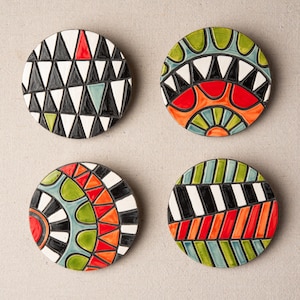 Round Wall Art Tiles (one - Choose From 15 Patterns) Mounted Tile Wall ...
