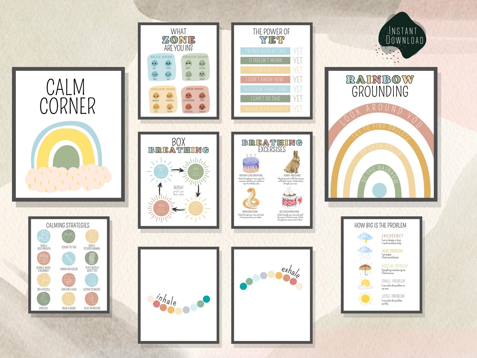 Neutral Tones Calm Down Corner Printable, Calm Down Kit, Montessori ...