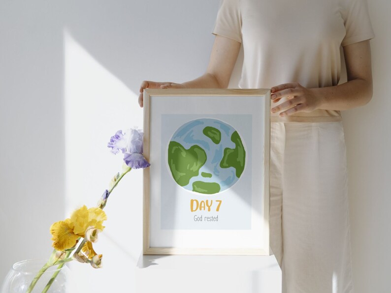 7 Days of Creation Poster: Kids Scripture Art (digital Print Set) - Etsy