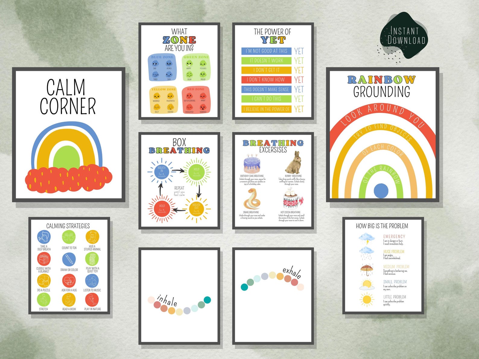 Boys Calm Down Corner Printable, Emotions, Calm Down Kit, Montessori ...