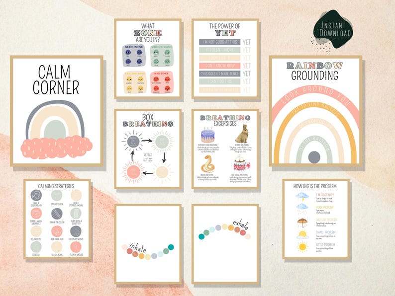 Girls Calm Down Corner Printable, Emotions, Calm Down Kit, Montessori ...