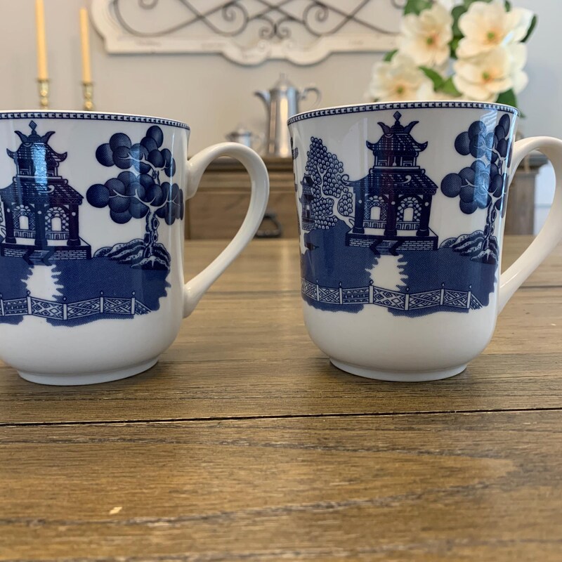 Blue Willow Mugs - Etsy