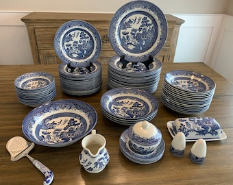 Churchill Blue Willow Dinner Plate-vintage Blue Willow Dinner Plate ...