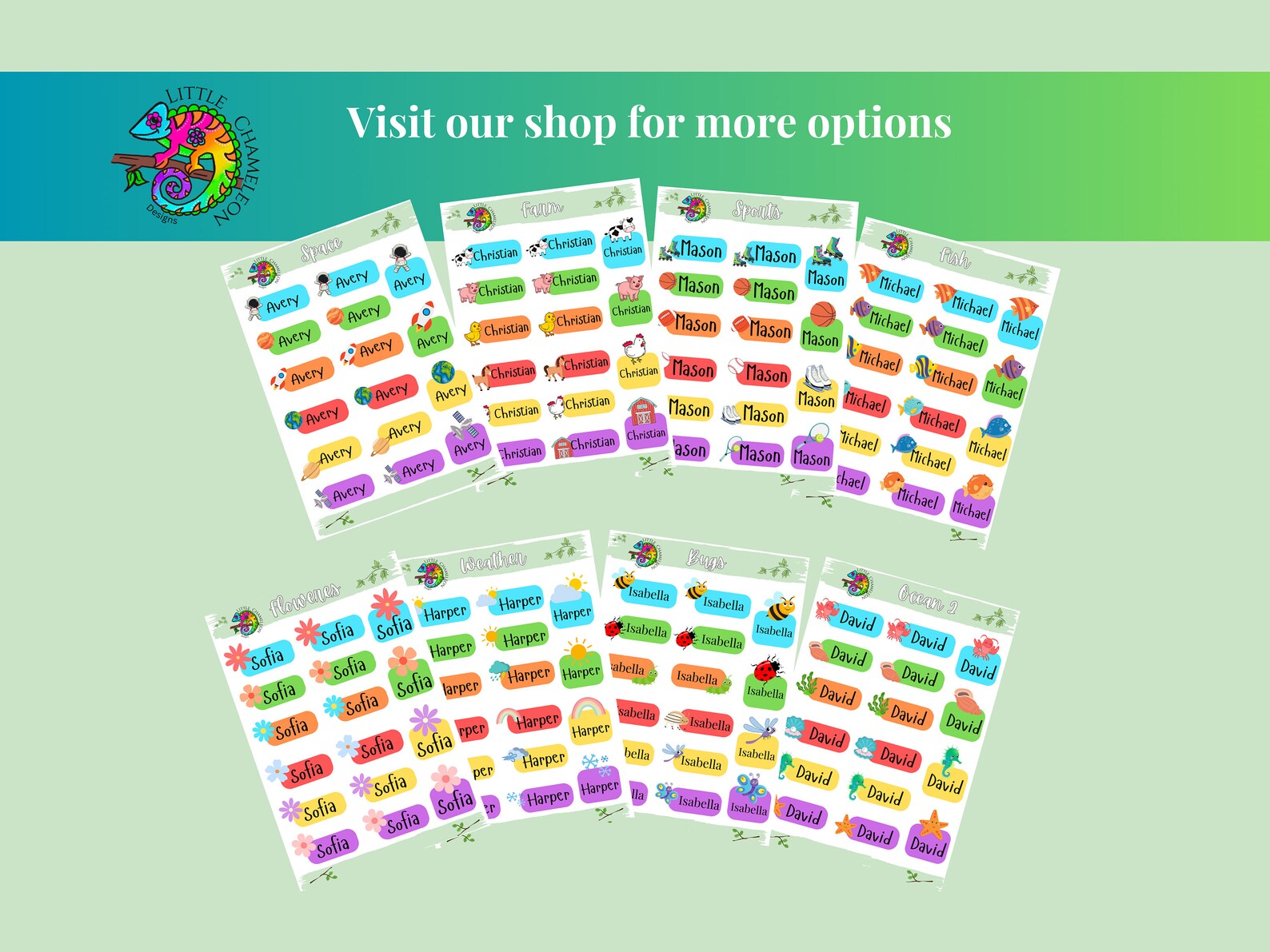 Cute Daycare Labels - Cute Fish Labels - Personalized Name Labels ...